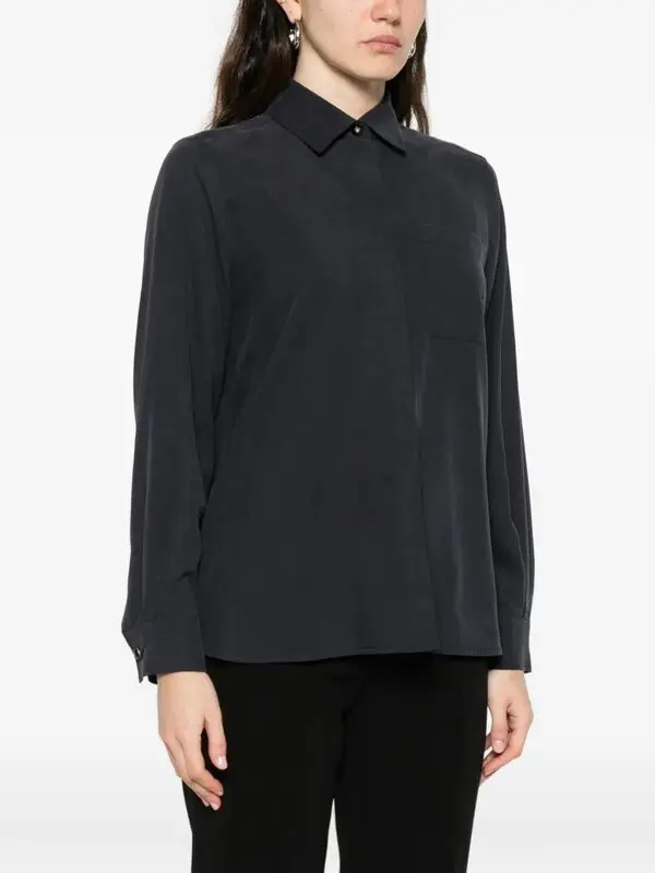 Max Mara Siamese Shirt In Washed Silk - Blue