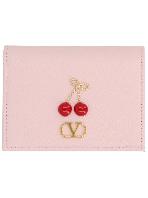 Valentino Garavani Portafoglio Cherryfic Con Logo - Pink