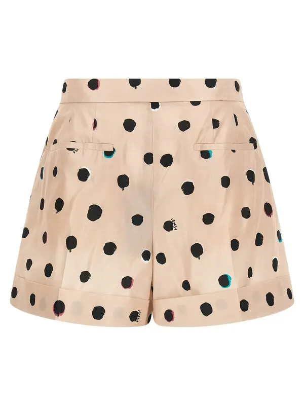 Fendi Falena Dots Printed Silk Shorts