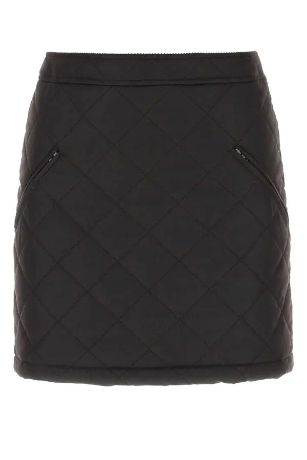 Burberry Quilted Cotton Mini Skirt - Brown