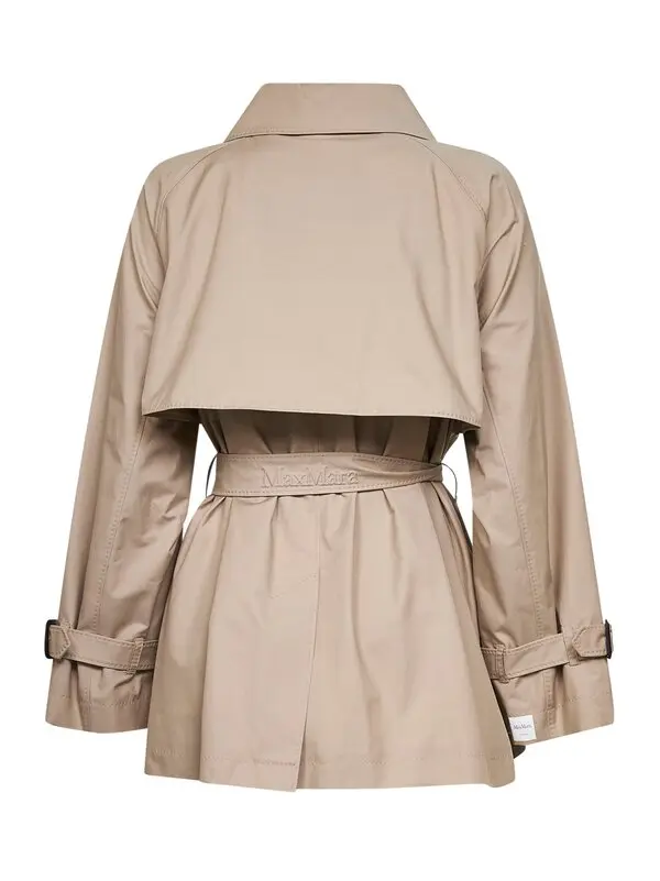 Max Mara Sand Short Double-breasted Trench Coat - Multicolor