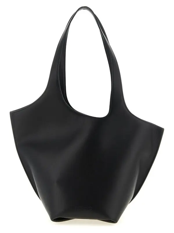 Attico La Scoop Medium Shoulder Bag - Black