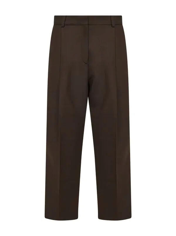 TOTEME Bark Stretch Wool Blend Straight Trousers - Multicolor