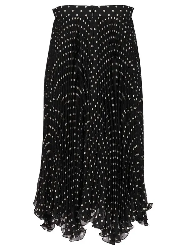 Valentino Garavani Silk Polka Dot Pleated Midi Skirt