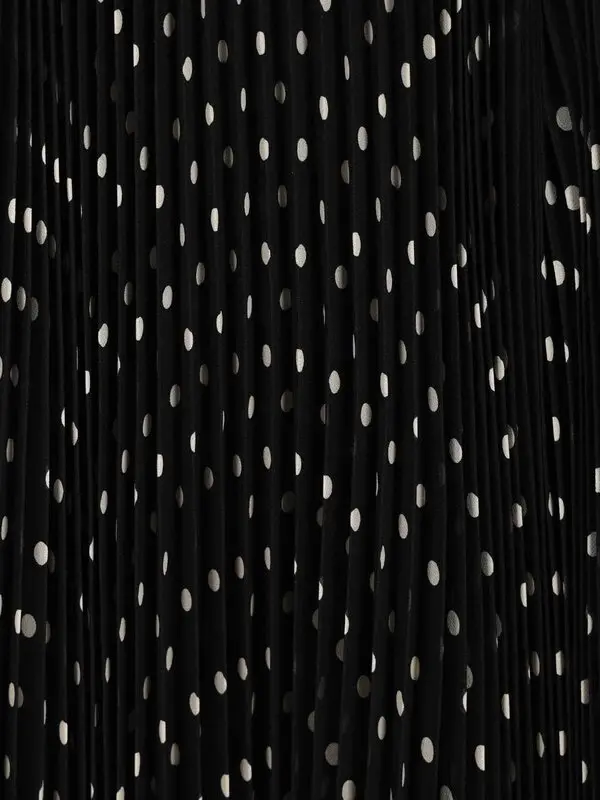 Valentino Garavani Silk Polka Dot Pleated Midi Skirt