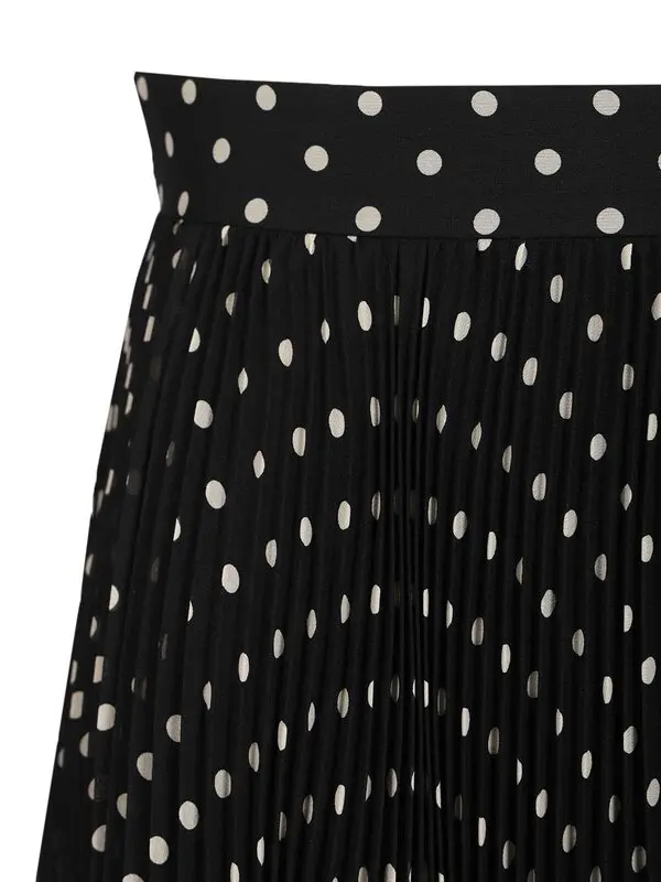 Valentino Garavani Silk Polka Dot Pleated Midi Skirt