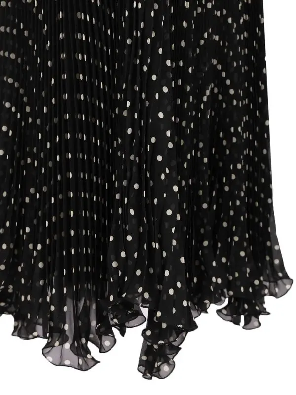 Valentino Garavani Silk Polka Dot Pleated Midi Skirt