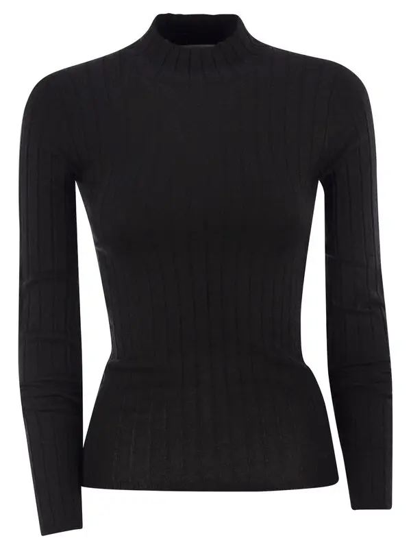 Brunello Cucinelli Lightweight Cashmere And Silk Broad Rib Sweater