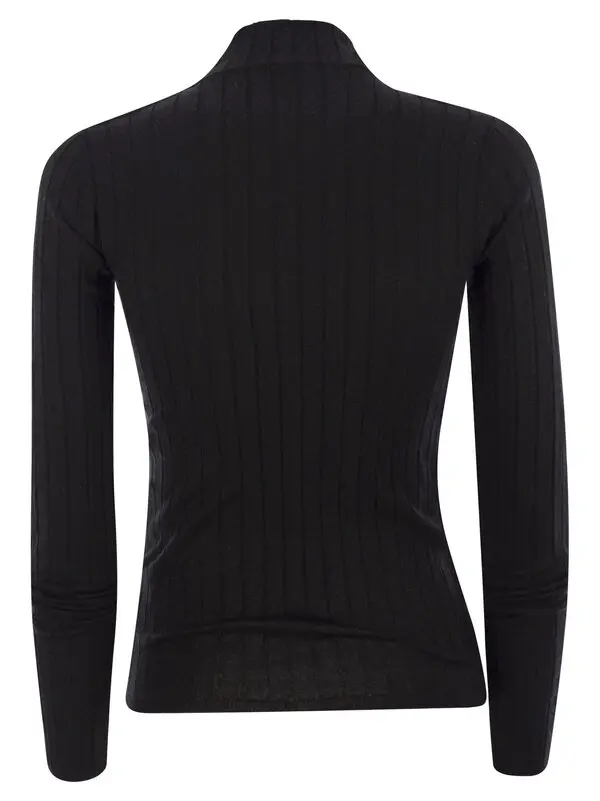 Brunello Cucinelli Lightweight Cashmere And Silk Broad Rib Sweater