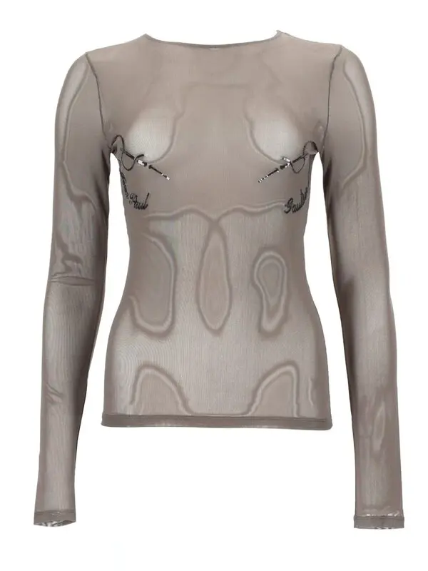 JEAN PAUL GAULTIER Mesh Long-sleeve Top - Multicolor