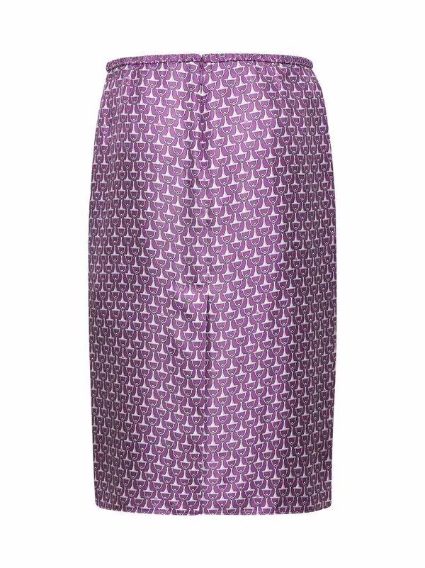 Gucci Violet Printed Silk Twill Midi Skirt - Multicolor