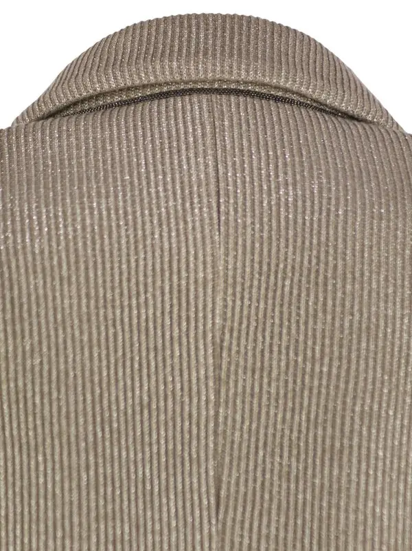 Brunello Cucinelli Sparkling English Rib Cotton And Viscose Knitted Jacket With Monili - Cream