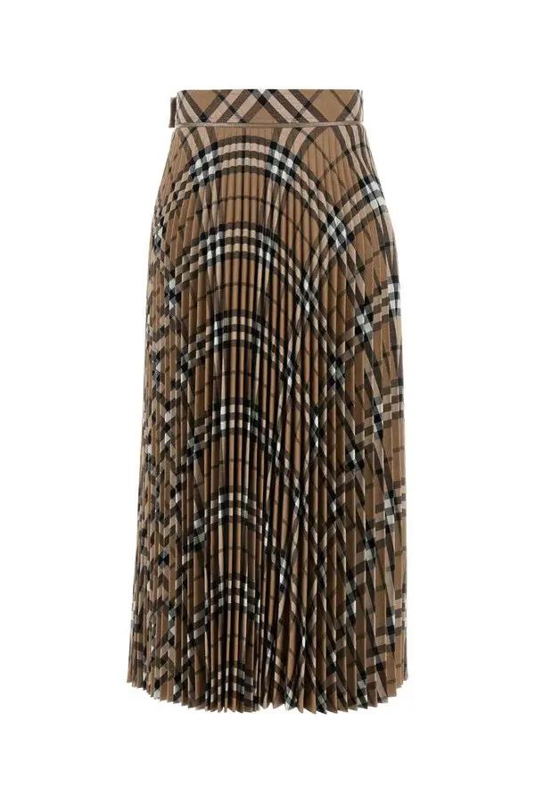 Burberry Pleated Plaid Skirt