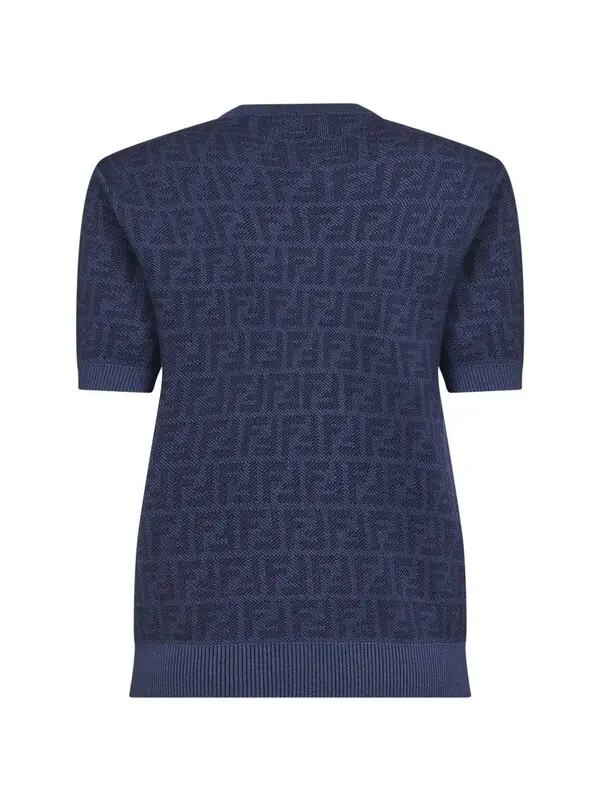 Fendi Wool Jacquard Ff Motif Crewneck Jumper