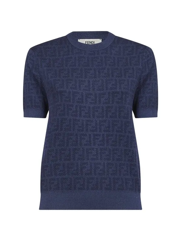 Fendi Wool Jacquard Ff Motif Crewneck Jumper - Multicolor