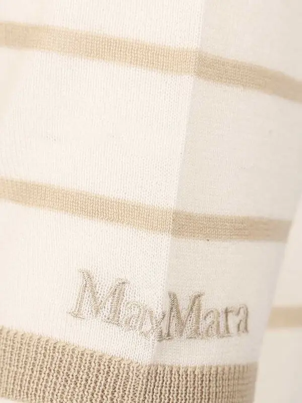 Max Mara Favetta Cashmere & Silk Blend Striped Sweater - Cream