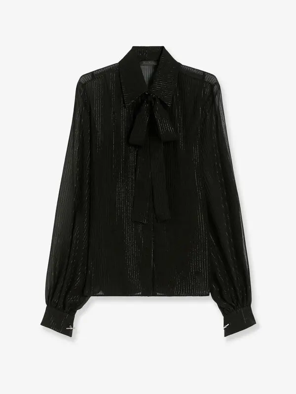 Max Mara Scafati Silk Shirt With Lurex Profiles - Multicolor