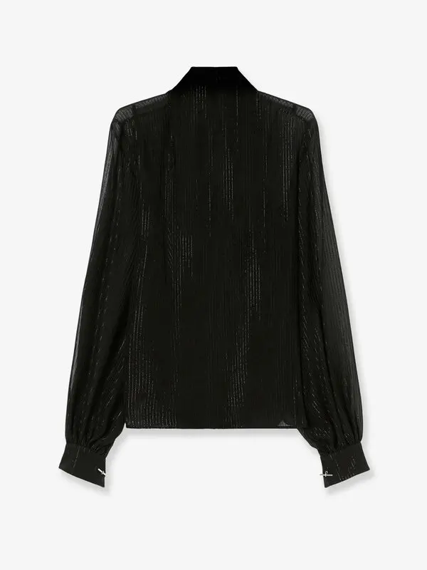 Max Mara Scafati Silk Shirt With Lurex Profiles - Multicolor