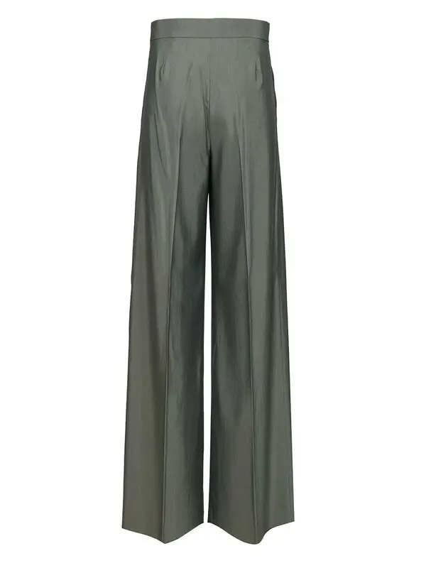 Max Mara Wide-leg Virgin Wool And Silk Poplin Trousers