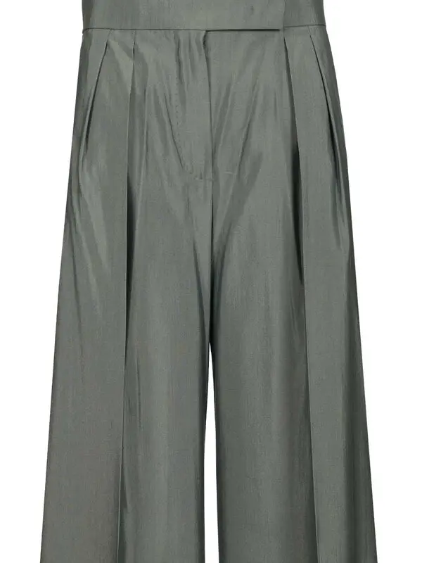 Max Mara Wide-leg Virgin Wool And Silk Poplin Trousers