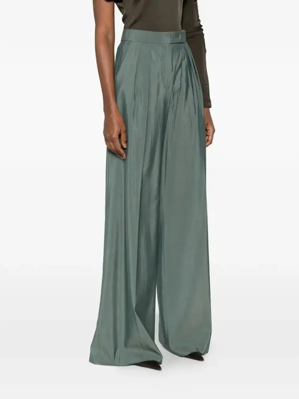 Max Mara Wide-leg Virgin Wool And Silk Poplin Trousers