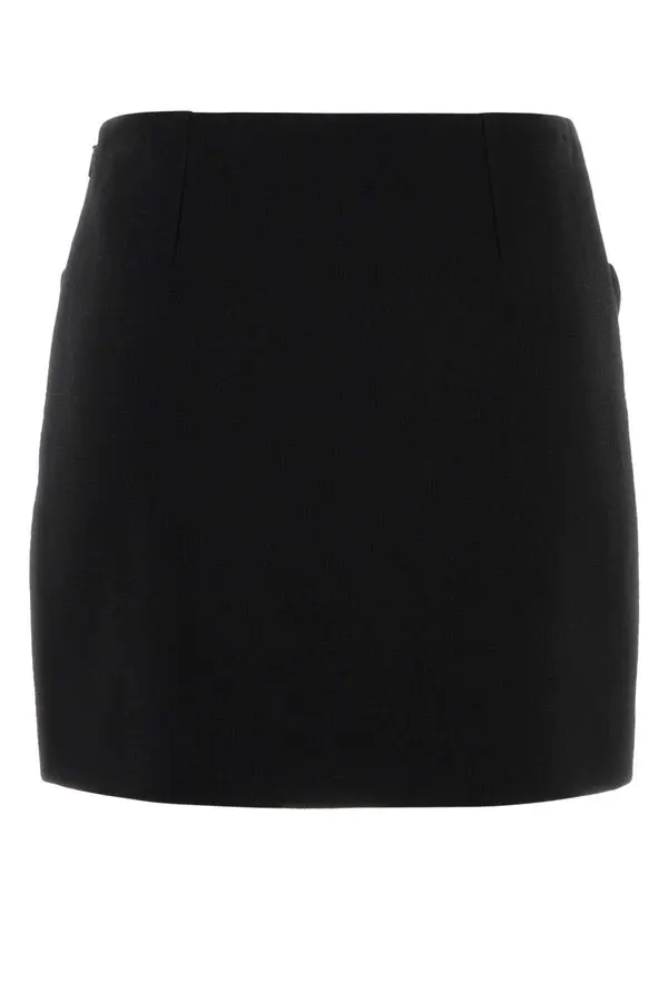 Versace Wool Mini Skirt With Embellished Pockets