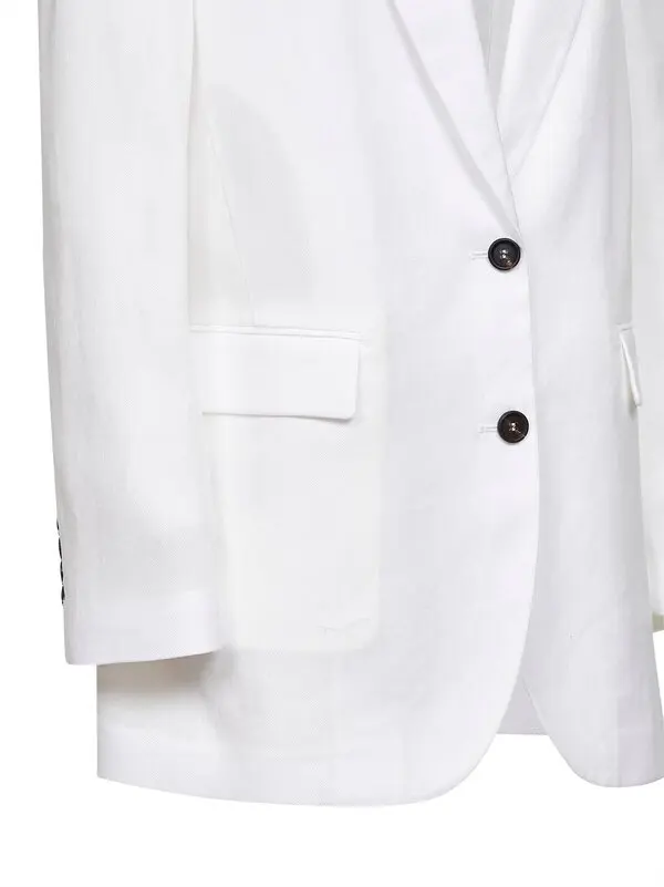 Brunello Cucinelli Cotton Canvas Jacket With Monili Embroidery
