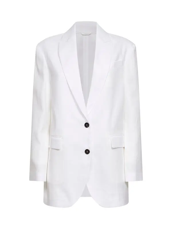 Brunello Cucinelli Cotton Canvas Jacket With Monili Embroidery - Multicolor
