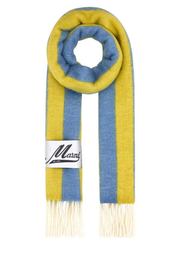 Marni Embroidered Wool Blend Scarf - Multicolor