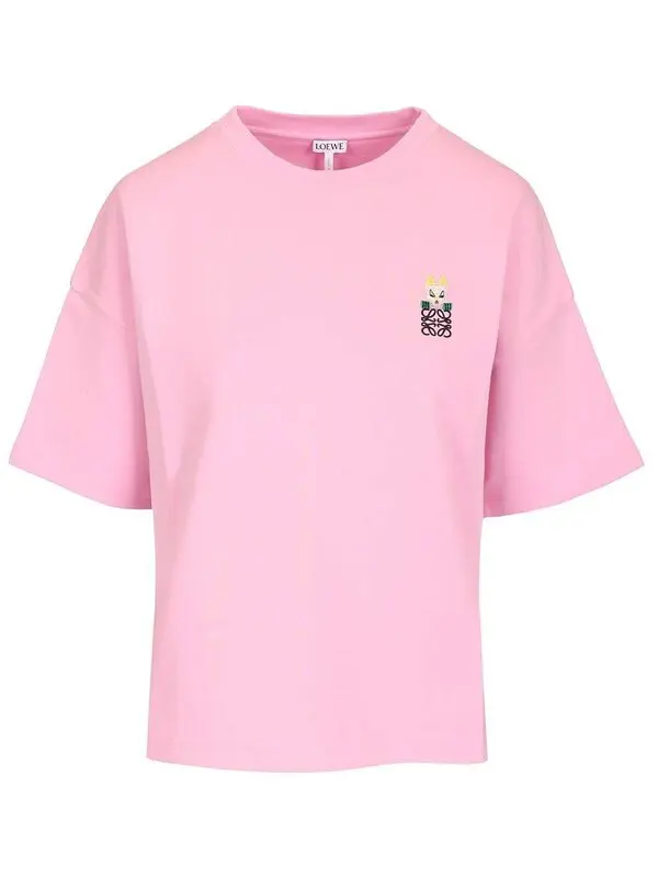 Loewe X Louis Wain Futurist Cat Embroidered Cotton Blend T-shirt