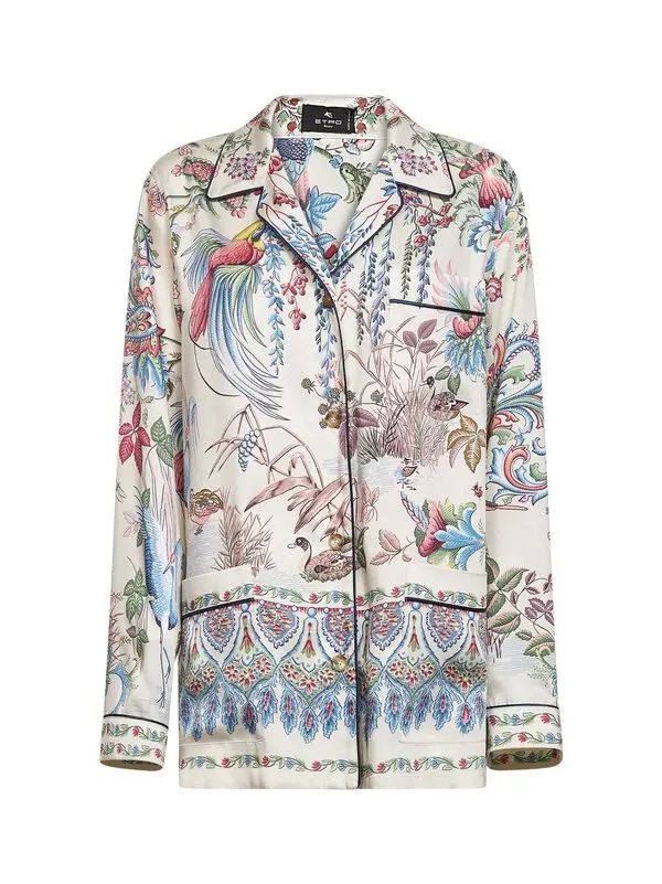 Etro Flora And Fauna-print Twill Shirt - Multicolor