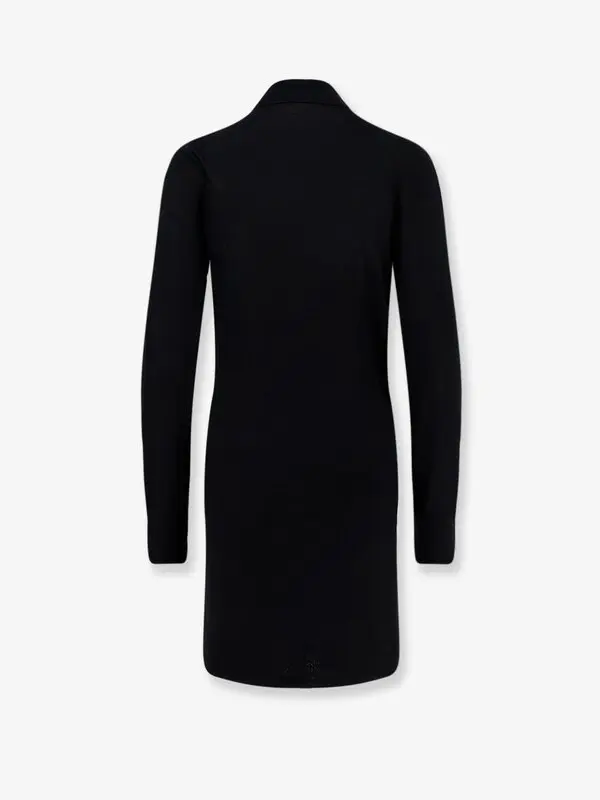 TOTEME Wool And Silk Ribbed Turtleneck Dress - Black