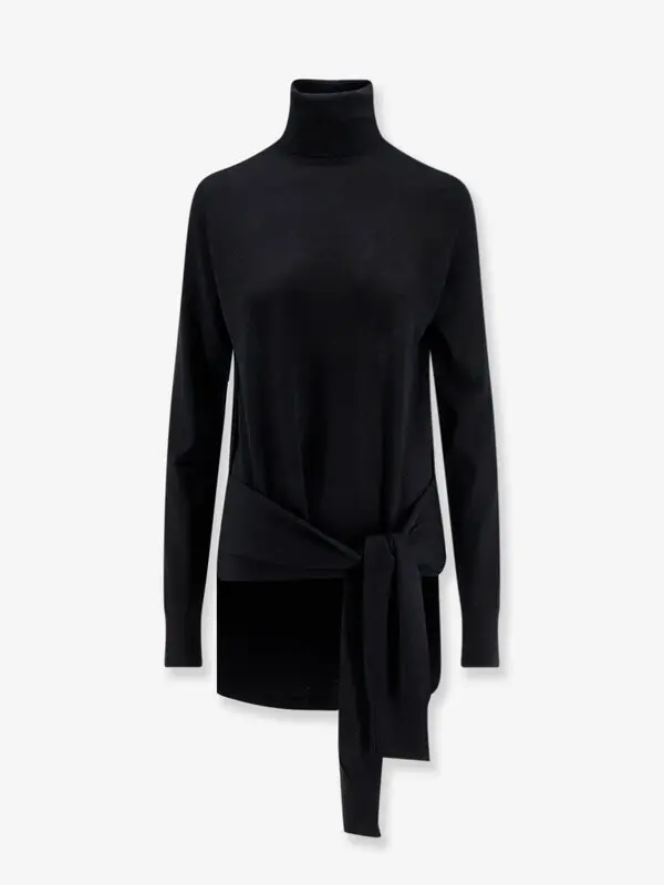 TOTEME Wool And Silk Ribbed Turtleneck Dress - Black