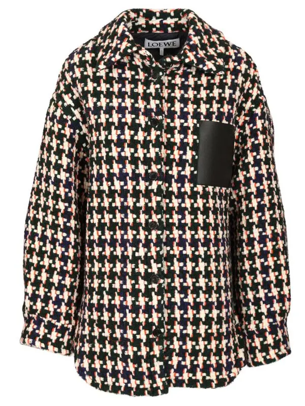 Loewe Oversize Wool & Alpaca Blend Shirt Jacket - Multicolor