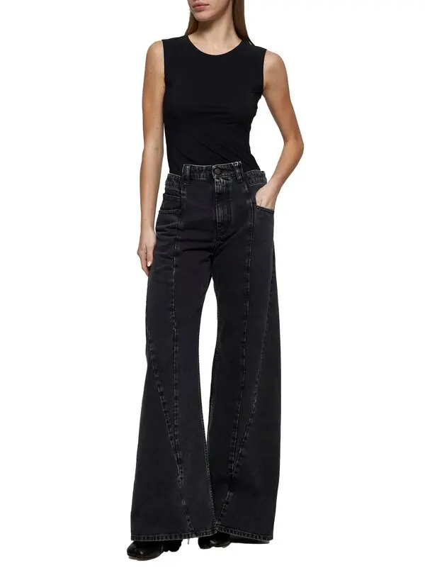 MAISON MARGIELA Decortiqué Wide Leg Jeans - Multicolor
