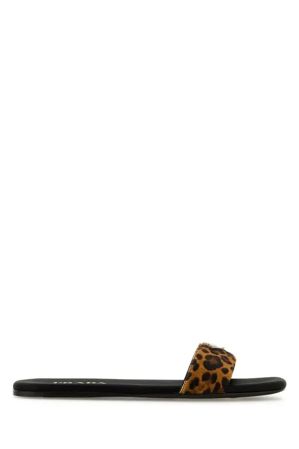 Prada Printed Calf Hair Slippers - Multicolor