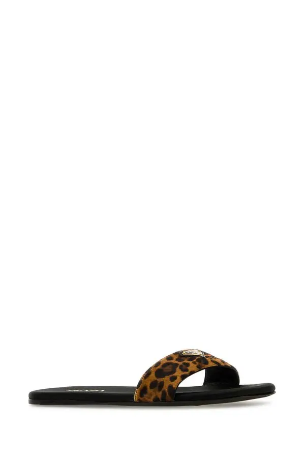 Prada Printed Calf Hair Slippers - Multicolor
