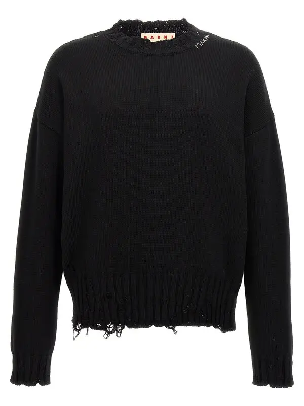 Marni Destroyed Effect Crew Neck Sweater