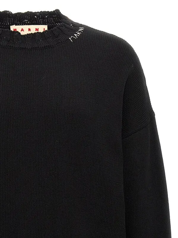 Marni Destroyed Effect Crew Neck Sweater