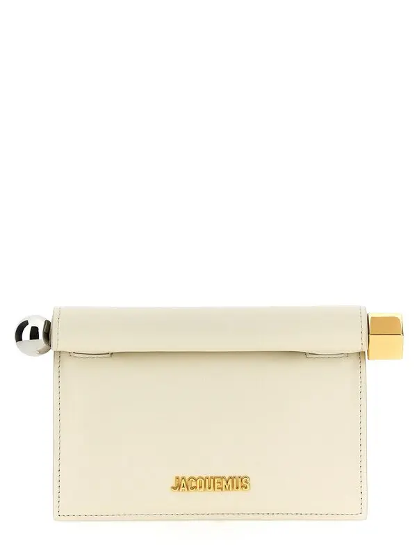 Jacquemus La Petite Pochette Rond Carré Clutch Bag - White