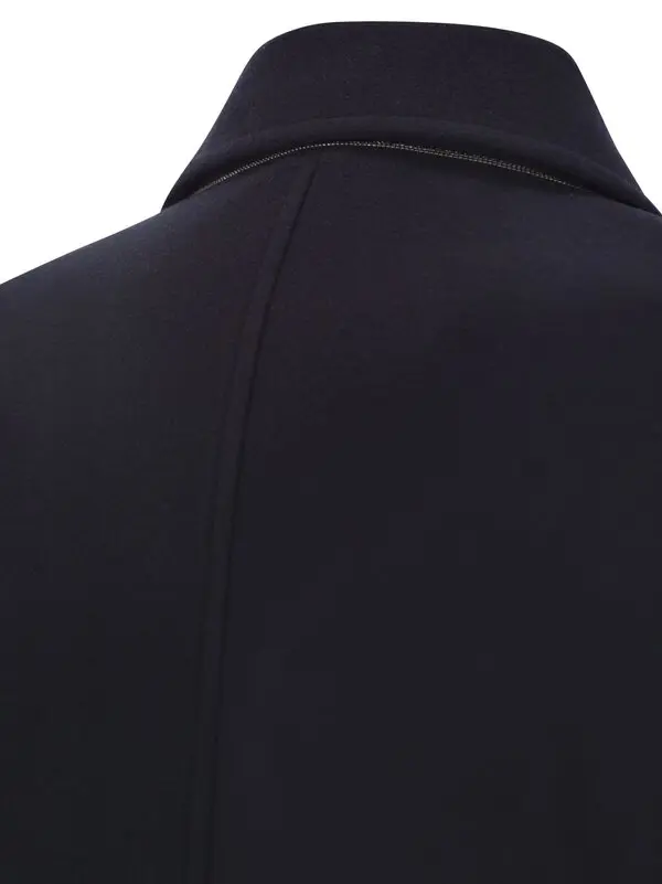 Brunello Cucinelli Long Double-breasted Wool Coat With Monile Embellishment