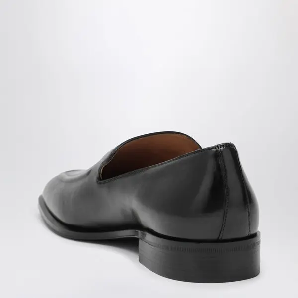 Miu Miu Embossed Logo Leather Loafers - Black