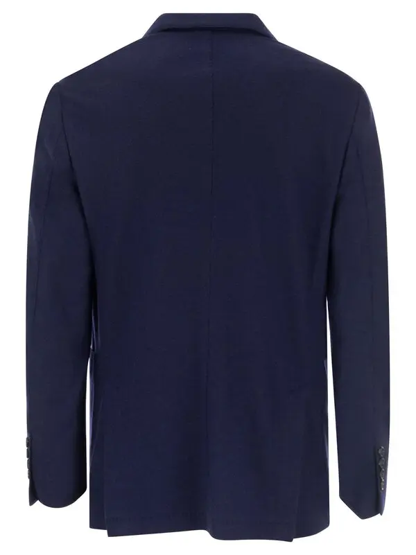 Brunello Cucinelli Cashmere Jersey Blazer With Patch Pockets - Blue