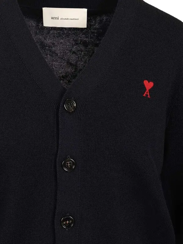 AMI Paris De Cœur Wool Cardigan