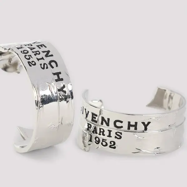 Givenchy Tape Hoop Earrings In Brass