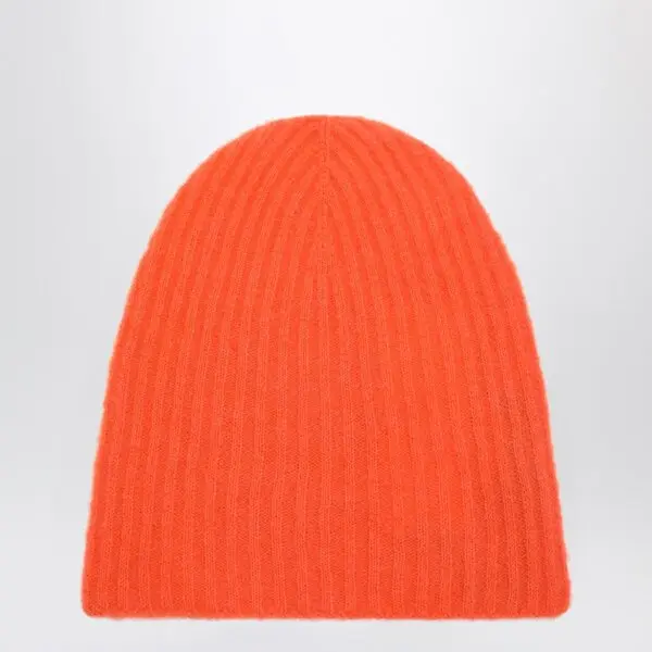ROBERTO COLLINA Cashmere And Silk Blend Ribbed Beanie - Orange