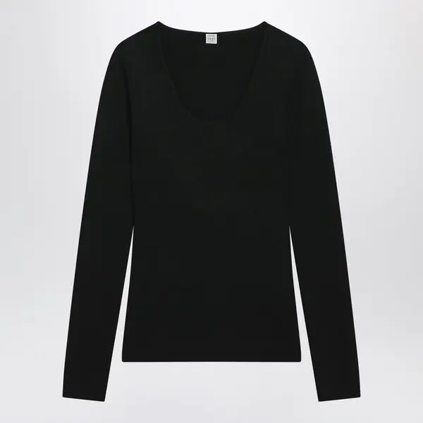 TOTEME Wool-blend Knit Top - Black