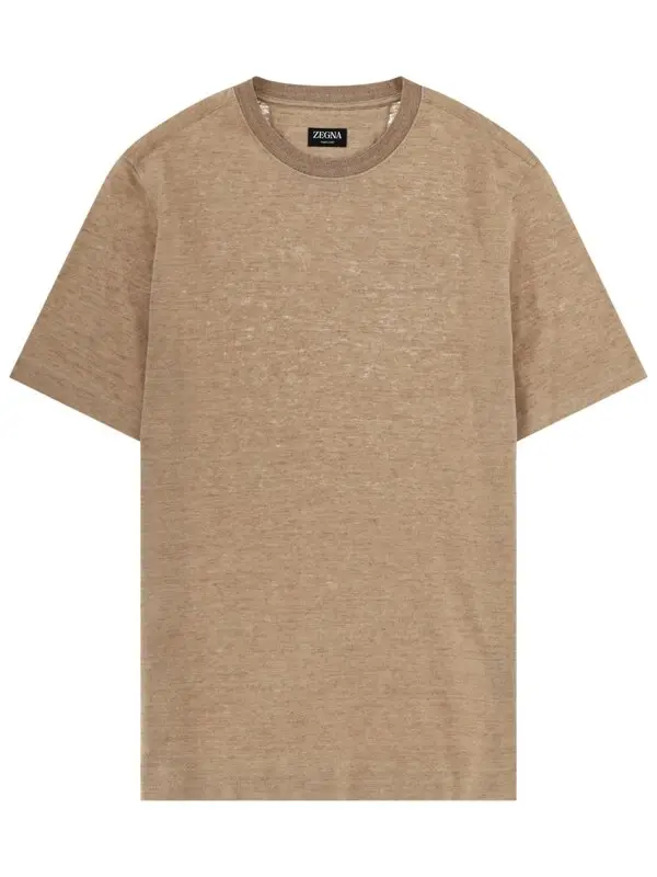 Zegna T-shirt Oasi In Lino - Cream