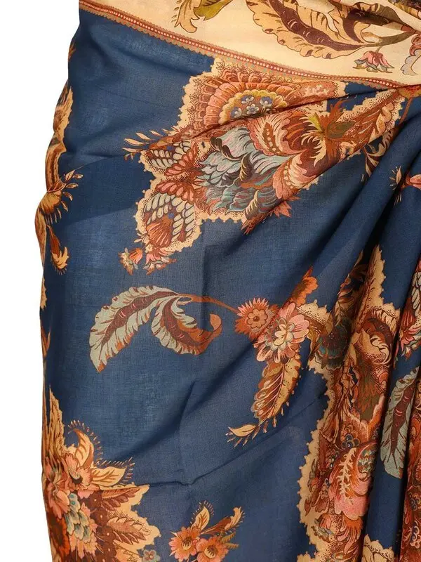 Zimmermann Printed Cotton Pareo With Fringe