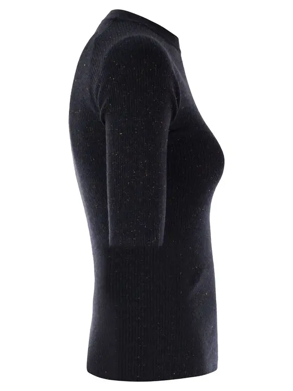 Brunello Cucinelli Sparkling Ribbed Cashmere Sweater